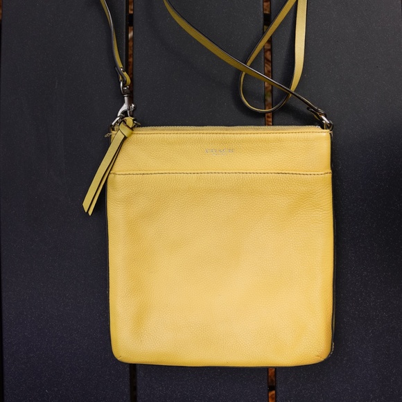 Coach | Bags | Coach Crossbody Purse Yellow Leather | Poshmark